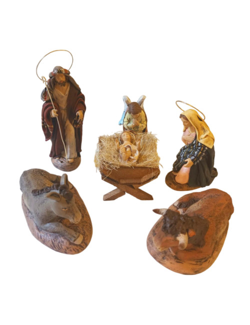 Nativity set made in mud and fabric murcian style